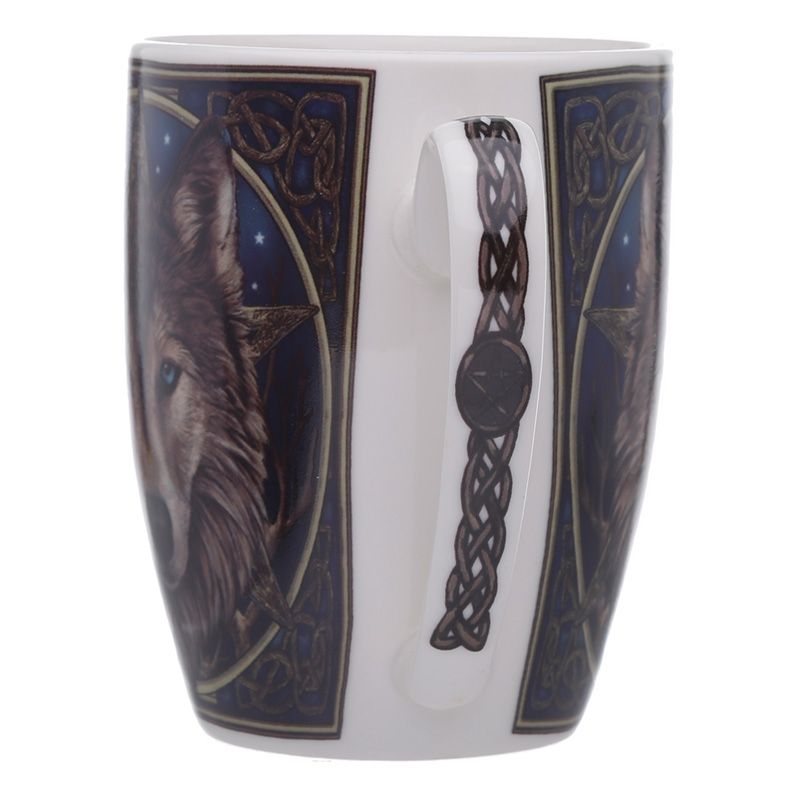 Lisa Parker Porcelain Wolf Head Mug Side